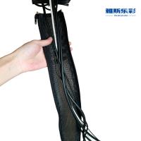 China Black Zipper Cable Sleeve Braided Wrap PET Expandable Mesh Sleeving With Zipper for sale