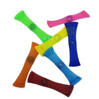 China Colorful PET Expandable Braided Sleeving Mesh Tube Flexible Fidget Toys With Marble for sale