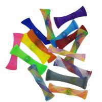 China Colorful PET Expandable Braided Sleeving Mesh Tube Flexible Fidget Toys With Marble for sale
