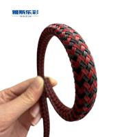 China Chemical Resistance PET Braided Sleeving Plastic Tube Knitted Wire Mesh Tube for sale