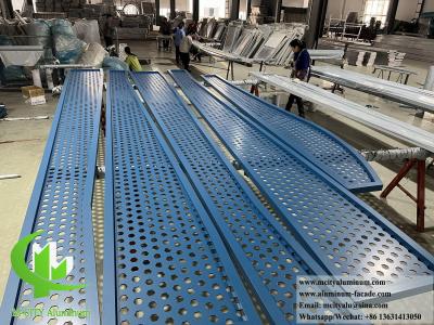 China Powder Coated Aluminum Screen with CNC Engraved Perforated Aluminum Facade in 1200x2400mm Size for sale