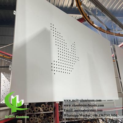 China Powder Coated Perforated Aluminum Screen for Wall Cladding with LED Light in 1200x2400mm Size for sale