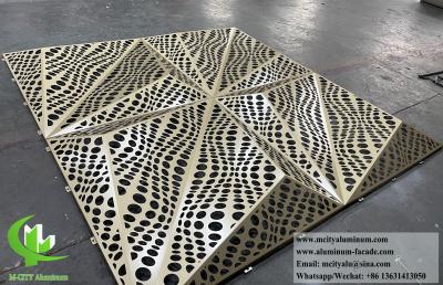 China 3D Aluminum Cladding Metal Facade Panels with Perforation Pattern and Powder Coated Customizable Designs for sale