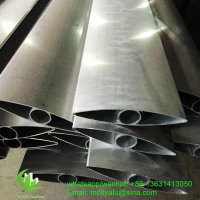 China 250mm Powder Coated Oval Shape Aluminum Louver Blade for Facade Curtain Wall for sale