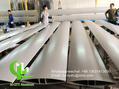 China 400mm Horizontal Fixed Powder Coated Aluminum Aerofoil Sun Louver for Facade Curtain Wall for sale