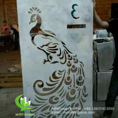 China Powder Coated Aluminum Laser Cut Panel with Peacock Pattern for Lobby Decoration 1000x2000mm for sale