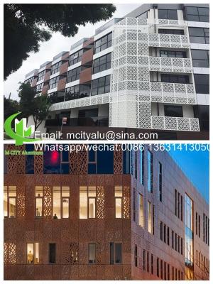 China 2mm Thickness Laser Cut Perforated Aluminum Sheet for Facade Cladding with Powder Coated Surface for sale