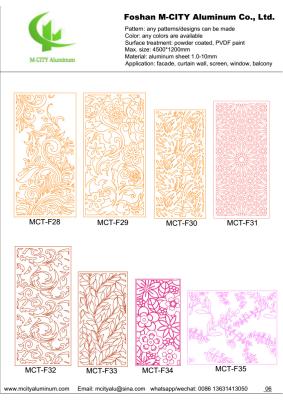 China Powder Coated CNC Laser Cut Perforated Aluminum Facade Panel with Custom RAL Colors for Wall Cladding for sale