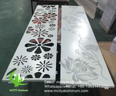 China Powder Coated Perforated Aluminum Cladding Panel with Custom RAL Colors and CNC Laser Cut Designs for sale