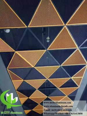 China Powder Coated Expanded Mesh Metal Screen in 1200x2400mm Size with CNC Engraved Design for Facades for sale