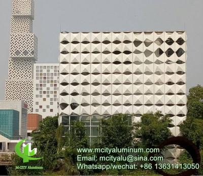 China Powder Coated 3mm Perforated Aluminum Facade Panel with Custom RAL Colors for Decorative Laser Cut Cladding for sale