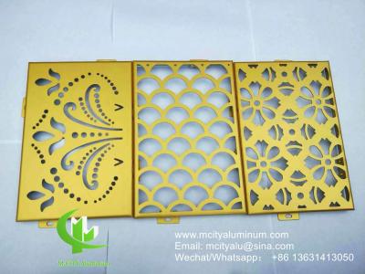 China Powder Coated Perforated Aluminum Facade Panel with Customizable RAL Colors and CNC Turret Punching for sale