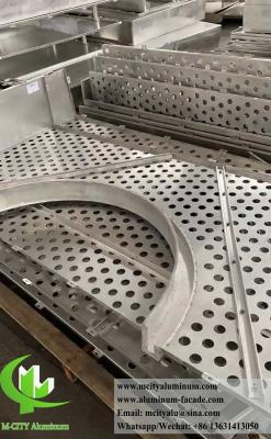China CNC Cutting Perforated Aluminum Facade Panel with PVDF Coating in 1200x2400mm Size for sale