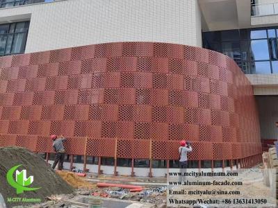 China Custom Perforation Pattern Aluminum Alloy 3003 Powder Coated Perforated Aluminum Facade Panel for Architectural Metal Cladding for sale
