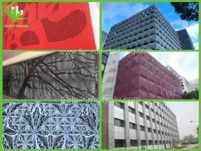 China Powder Coated Perforated Aluminum Facade Panel with Custom RAL Colors and CNC Turret Punching for Exterior Building Cladding for sale