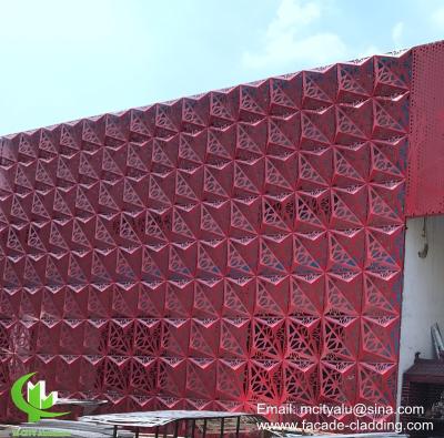 China Powder Coated 3D Perforated Aluminum Facade Cladding Panel with Custom RAL Colors for sale