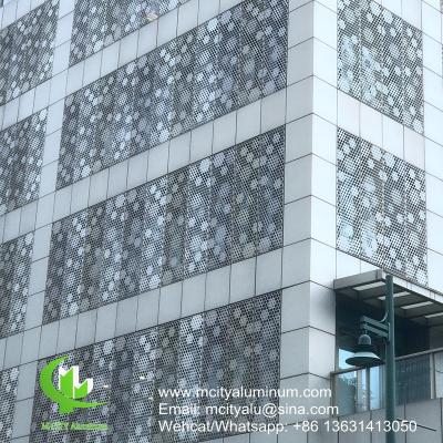 China PVDF Coated Perforated Aluminum Panel with Customizable Size and Laser Cut Design for Building Facade for sale