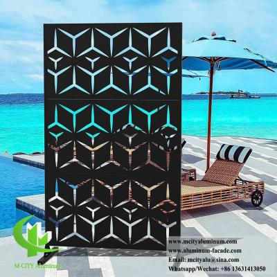China Powder Coated Aluminum Privacy Screen with Laser Cut Pattern in Custom RAL Color and 3mm Thickness for sale