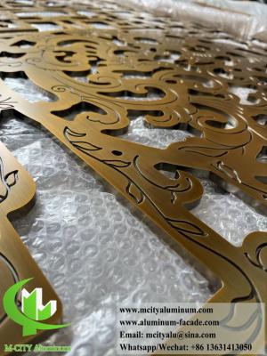 China Laser Cut Aluminum Screen Panel with Anti Rust Powder Coated Finish in 1200x2400mm Size for Interior Decoration for sale