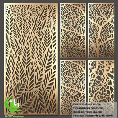 China 10mm Thickness Laser Cut Aluminum Panel with Powder Coated Custom Engraving Pattern for Facade Cladding for sale