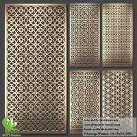 China Brass Color Architectural Metal Partition and Decorative Laser Cut Panel in 1200x2400mm with Powder Coated Finish for sale