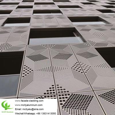 China PVDF Coated Perforated Aluminum Facade Panel with Customizable RAL Colors and 1000x2000mm Standard Size for sale