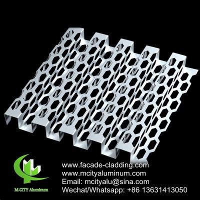 China Powder Coated Perforated Aluminum Panel with Custom RAL Colors and Laser Cut Perforated Design for Facade Cladding for sale