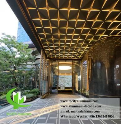 China 3D Metal Cladding Panels with LED Light Integration PVDF Coating and Customizable Aesthetics for Architectural Facades for sale
