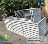 China Customized Size Powder Coated Perforated Aluminum AC Cover Heat Pump Cover Metal Screen for sale