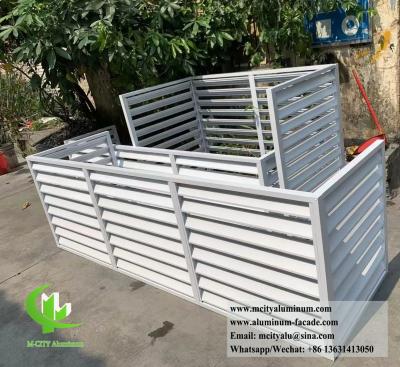 China Customized Size Powder Coated Perforated Aluminum AC Cover Heat Pump Cover Metal Screen for sale
