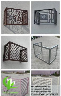 China Powder Coated Aluminum Air Conditioner Cover with CNC Cut Pattern and 1600x4000mm Max Size for Heat Pump Protection for sale