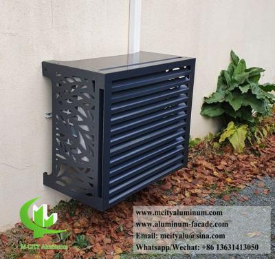 China Customized Size Aluminum Louvred Screen AC Unit Cover with 45° Angled Louvres and Powder Coated Finish for sale