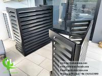 China Customized Louvred Screen Design Powder Coated 3mm Thickness Aluminum Air Conditioner Cover for Outdoor AC Units for sale