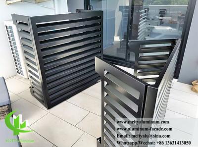 China Customized Louvred Screen Design Powder Coated 3mm Thickness Aluminum Air Conditioner Cover for Outdoor AC Units for sale