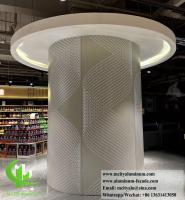 China Decorative Aluminum Column Cladding with Perforation Pattern and LED Light Integration in Powder Coated Finish for sale