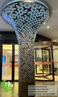 China Perforated Aluminum Cladding with LED Light Integration for Column Decoration Featuring Customizable Perforation Patterns and PVDF Coating for sale