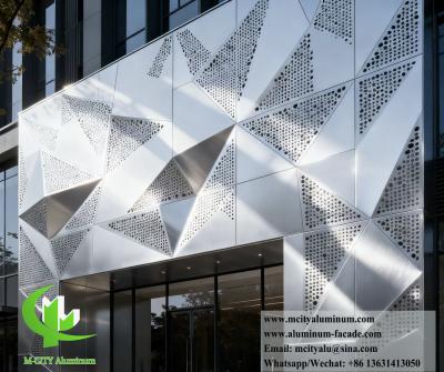 China 3003 PVDF Coated Custom Made CNC Perforated Aluminum Facade Panel for Wall Cladding System for sale