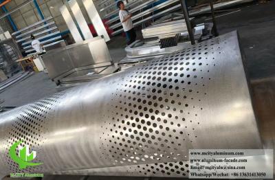 China 2mm PVDF Coated Aluminum Column Cladding with Perforation Pattern in Custom RAL Colors for sale