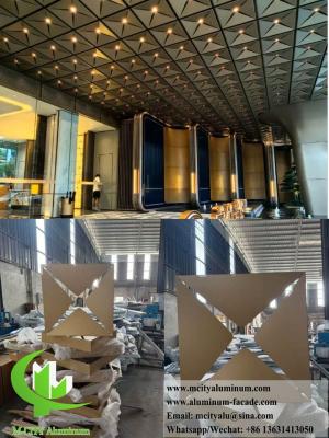 China Customizable Patterns Laser-Cut Aluminum Ceiling Panel with Fireproof Class A1 and PVDF Coated for Luxury Interiors for sale