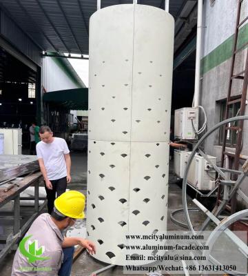 China Customized Size Powder Coated Perforated Aluminum Column Cladding for Modern Architecture for sale