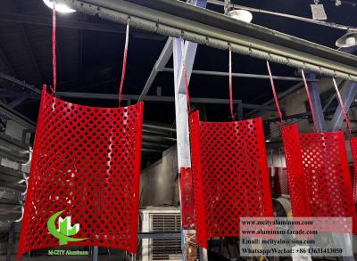 China Customized Size Curved Perforated Aluminum Panels with Powder Coated Finish in 3003 Aluminum Alloy for Facade and Ceiling Decoration for sale