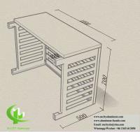 China Customized Size Aluminum AC Unit Cover with 45° Angled Louvres and Powder Coated Finish for sale
