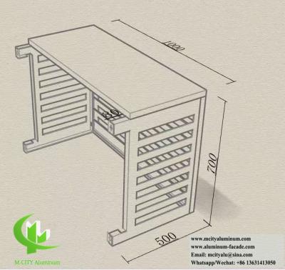 China Customized Size Aluminum AC Unit Cover with 45° Angled Louvres and Powder Coated Finish for sale