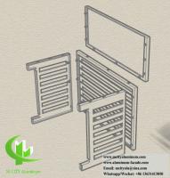 China Customized Size Aluminum AC Unit Cover with 45° Angled Louvres and Powder Coated Finish for sale