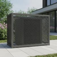 China Customized Size Aluminum AC Unit Cover with 45° Angled Louvres and Powder Coated Finish for sale