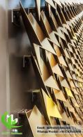China Gold Color Powder Coated Aluminum Cladding Panel with Customizable Design for Building Facade for sale