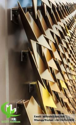 China Gold Color Powder Coated Aluminum Cladding Panel with Customizable Design for Building Facade for sale