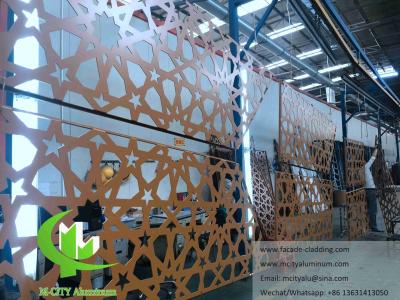 China Laser Cut Aluminum Facade Cladding with Powder Coated Finish for Customizable Mosque Mashrabiya for sale