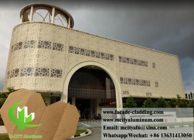 China Powder Coated Perforated Aluminum Facade with Custom RAL Colors and Laser Cut Patterns for sale