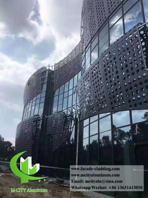 China Powder Coated Aluminum Perforated Panel with Customizable RAL Colors and Laser Cut Perforations for Facade Cladding for sale